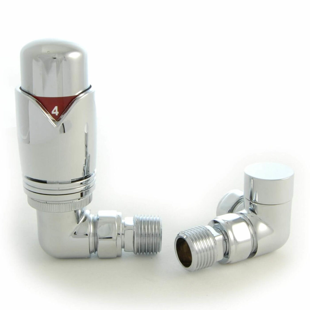 Contemporary Corner Radiator Valve - Chrome
